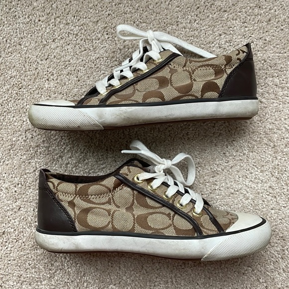 Coach | Shoes | Authentic Coach Low Top Sneakers Brown | Poshmark